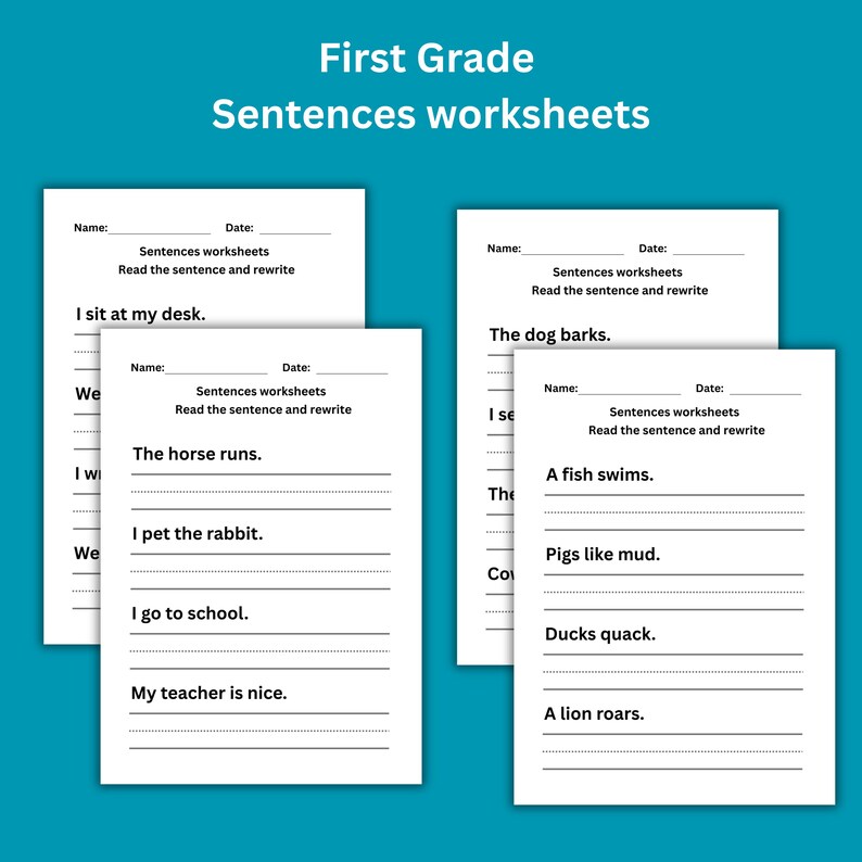1st Grade Grammar & Writing Worksheets: Homeschool Activity (PDF ...