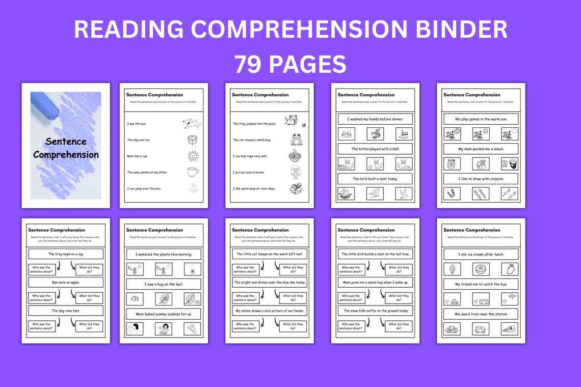 Reading Comprehension Binder Activity Set | 79 Pages 2 Grade 1 Reading ...