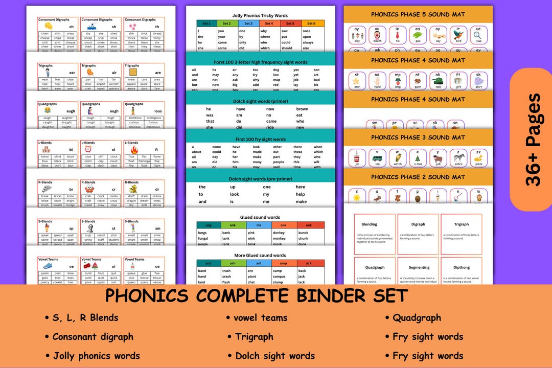 Phonics Binder Set: Reading Intervention Curriculum, Posters & Sounds ...