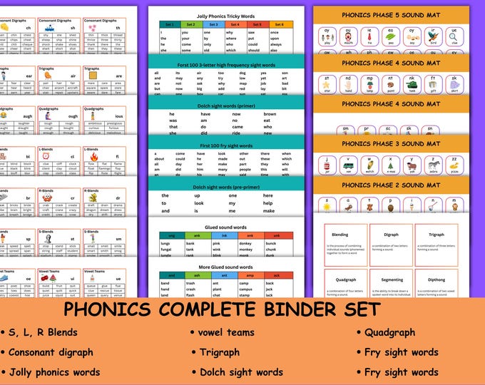 Phonics Binder | Reading Intervention Fluency | Phonics Curriculum Book ...