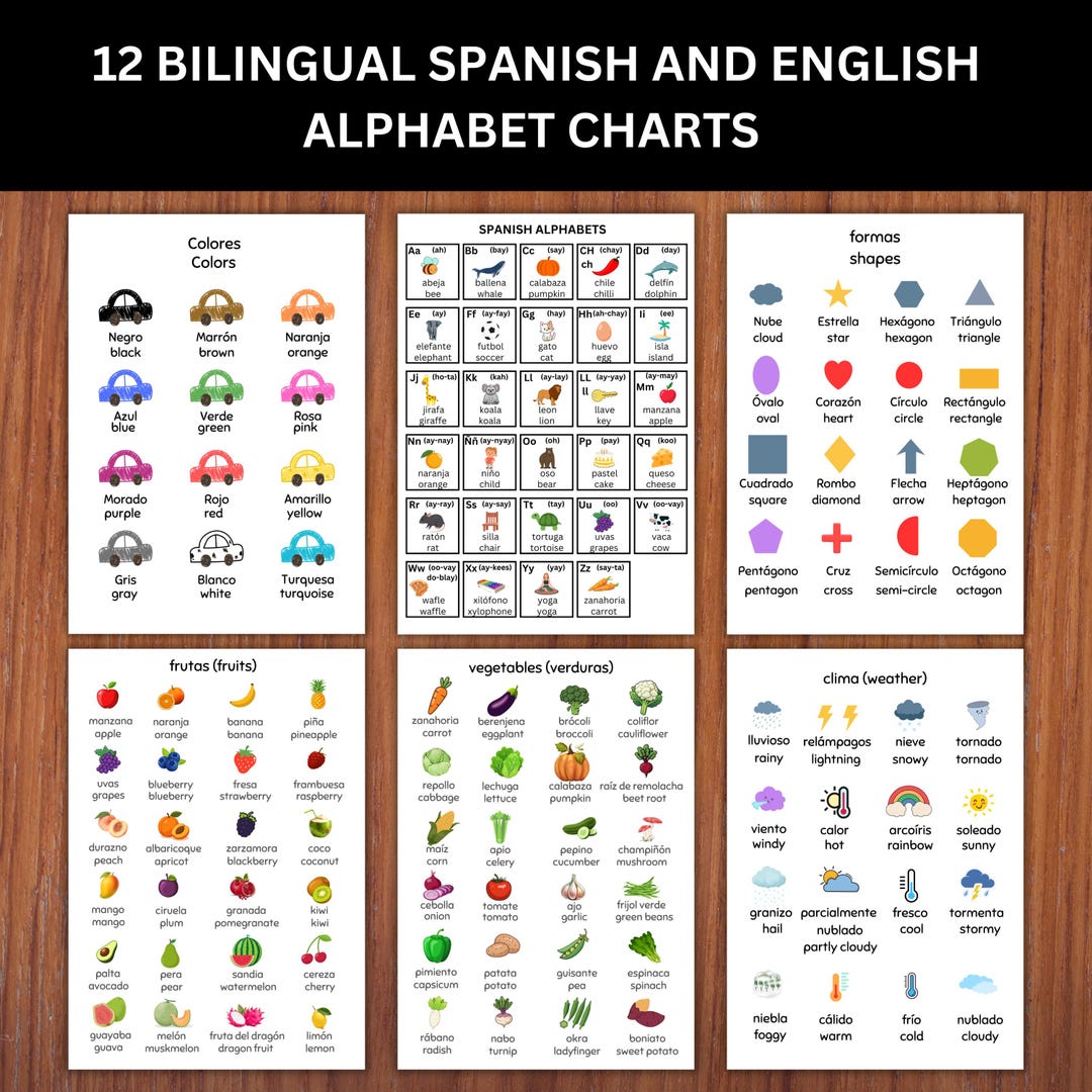12 Bilingual Spanish Education Posters Set English Translations | 12 ...