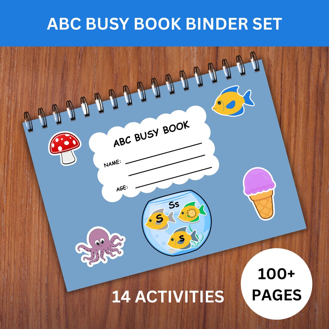 Alphabet Busy Book Printable ABC Quiet Book Printable Activity ABC Busy ...