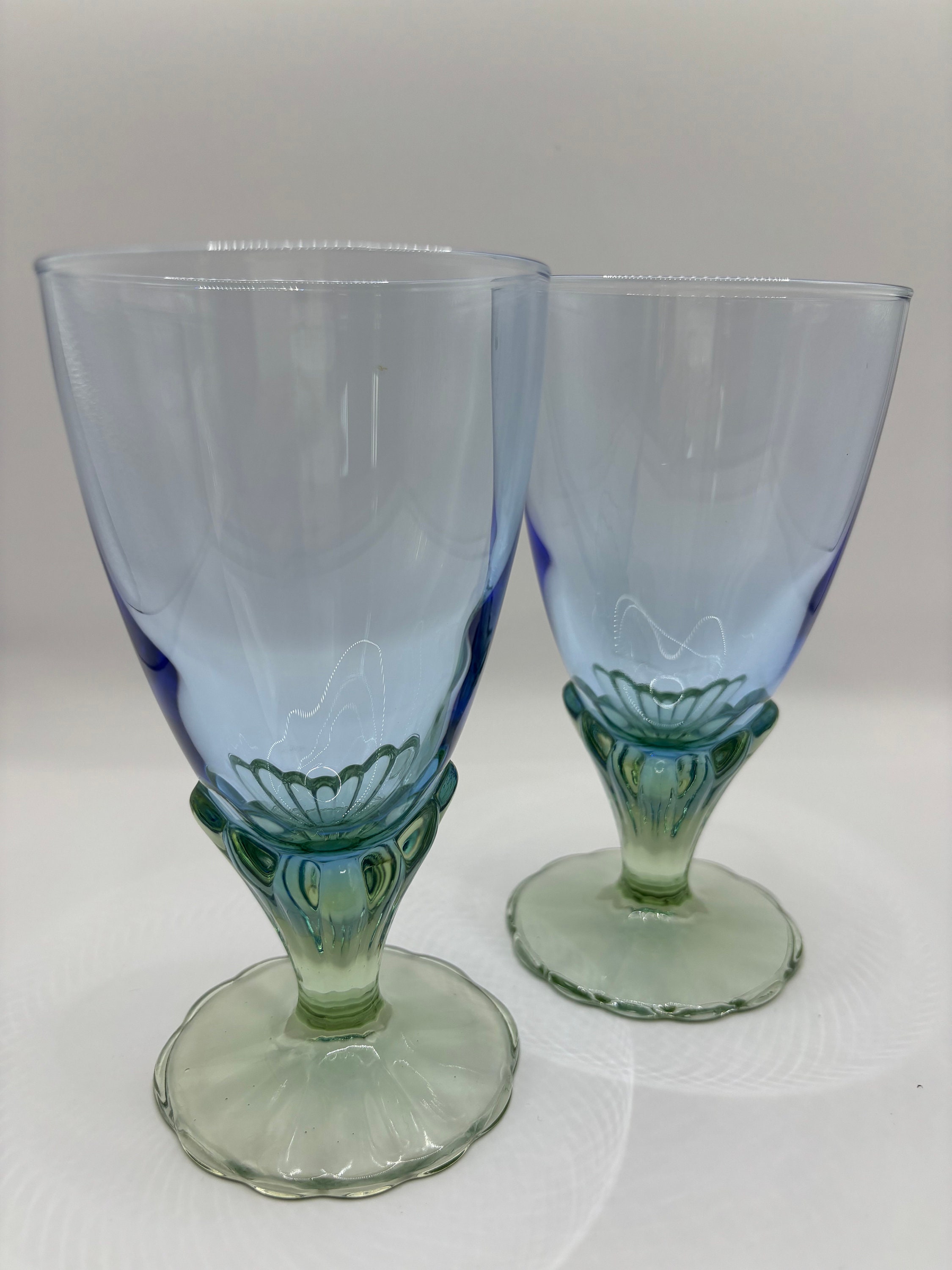 Bormioli Rocco Bahia Blue Green Italian Glasses-set of 2 - Etsy