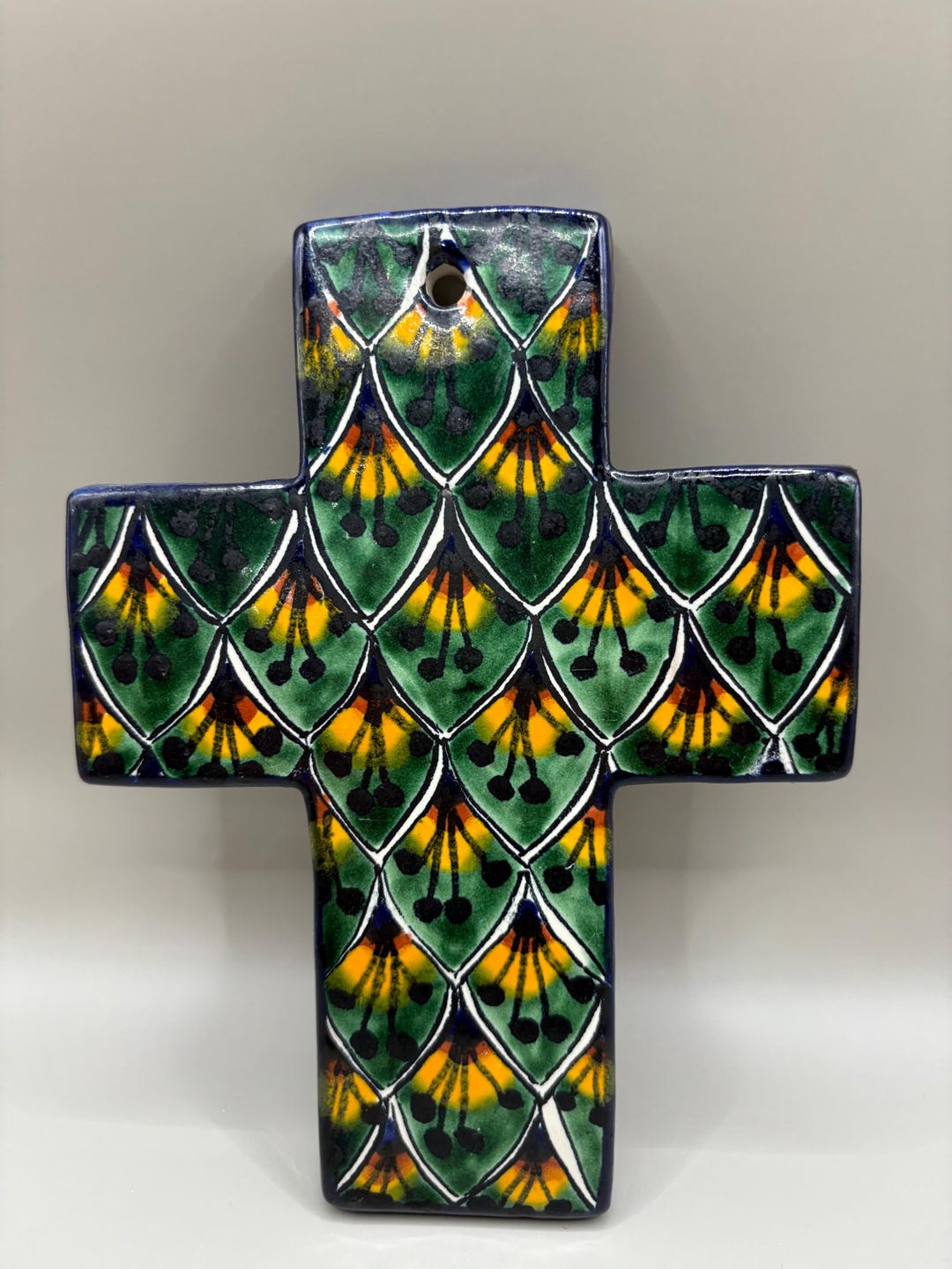 Talavera Mexican Handmade and Hand Painted Cross - Etsy