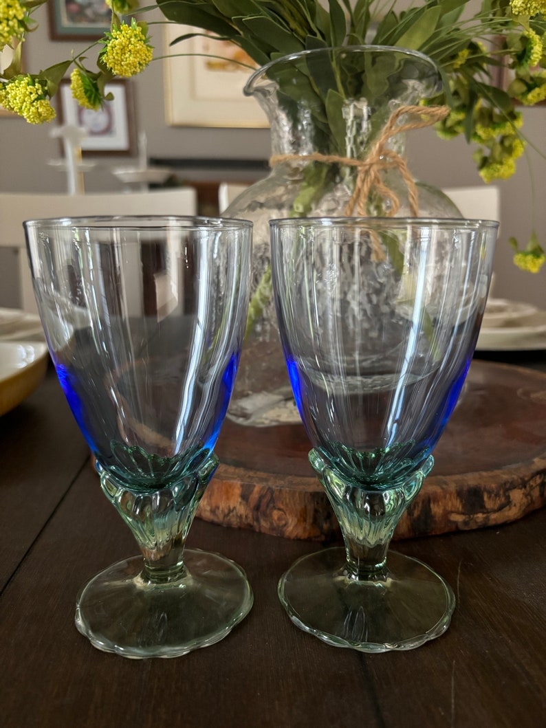 Bormioli Rocco Bahia Blue Green Italian Glasses-set of 2 - Etsy