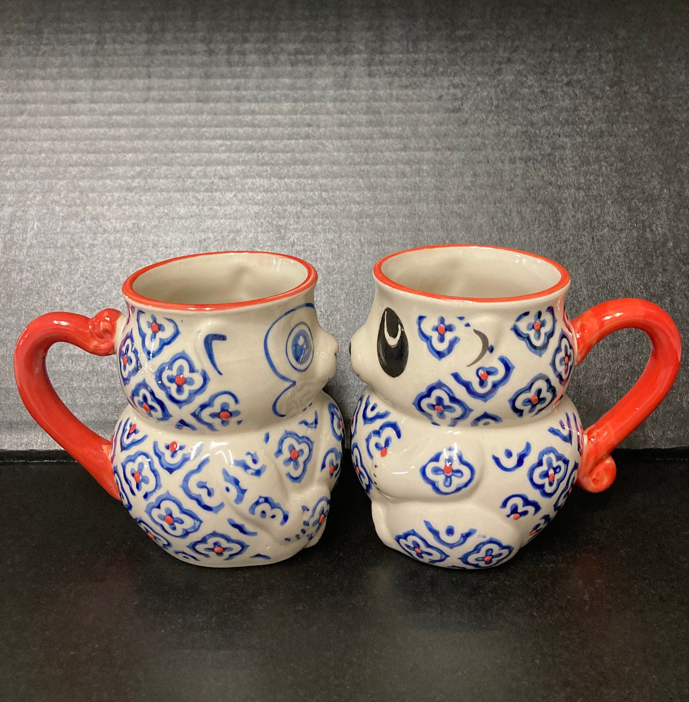 Yokohama Studio Hand Painted 3D Panda & Monkey Mugs - Etsy