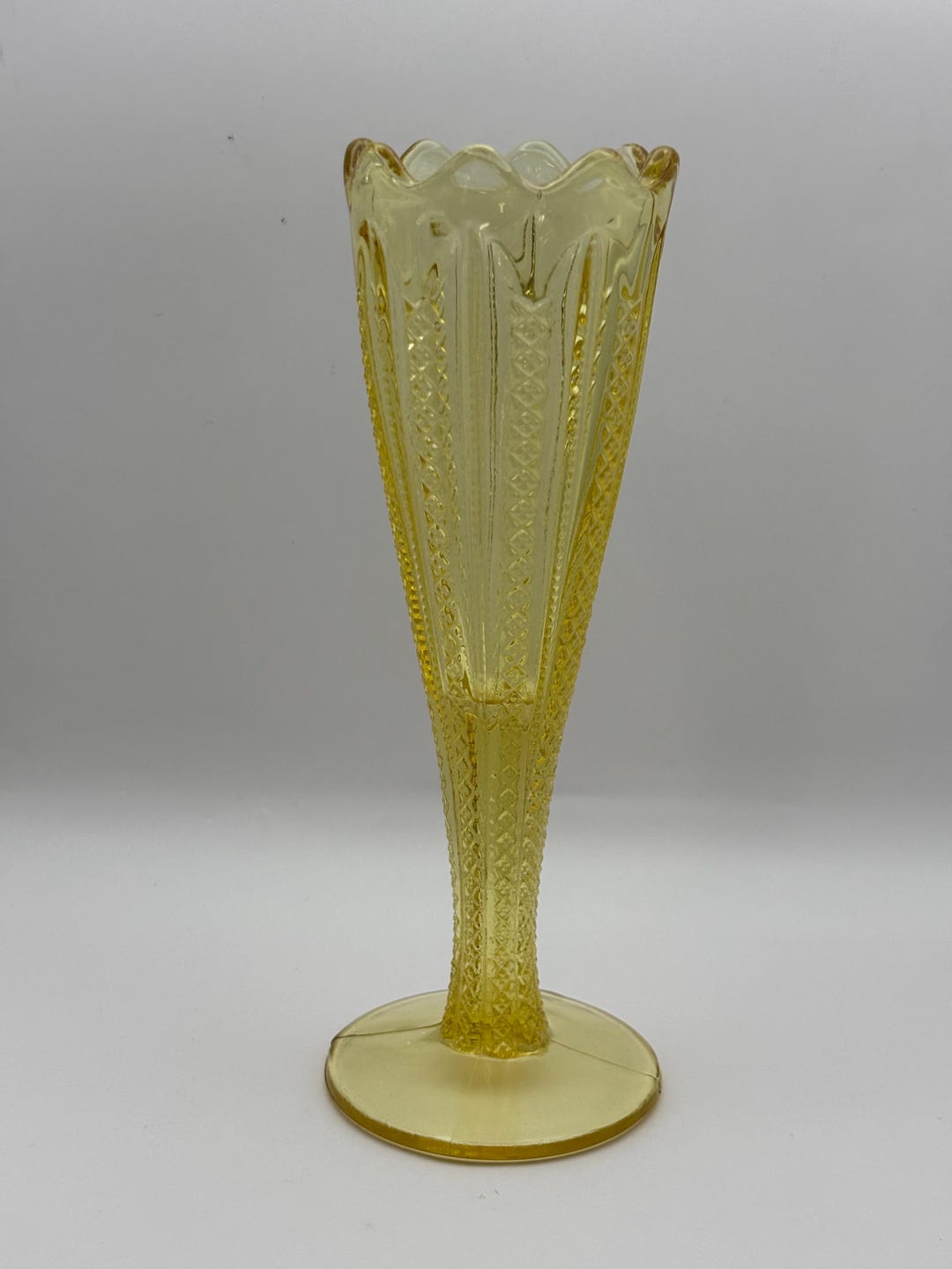 VTG Indiana Glass Tiara Zipper Design Vase - Etsy
