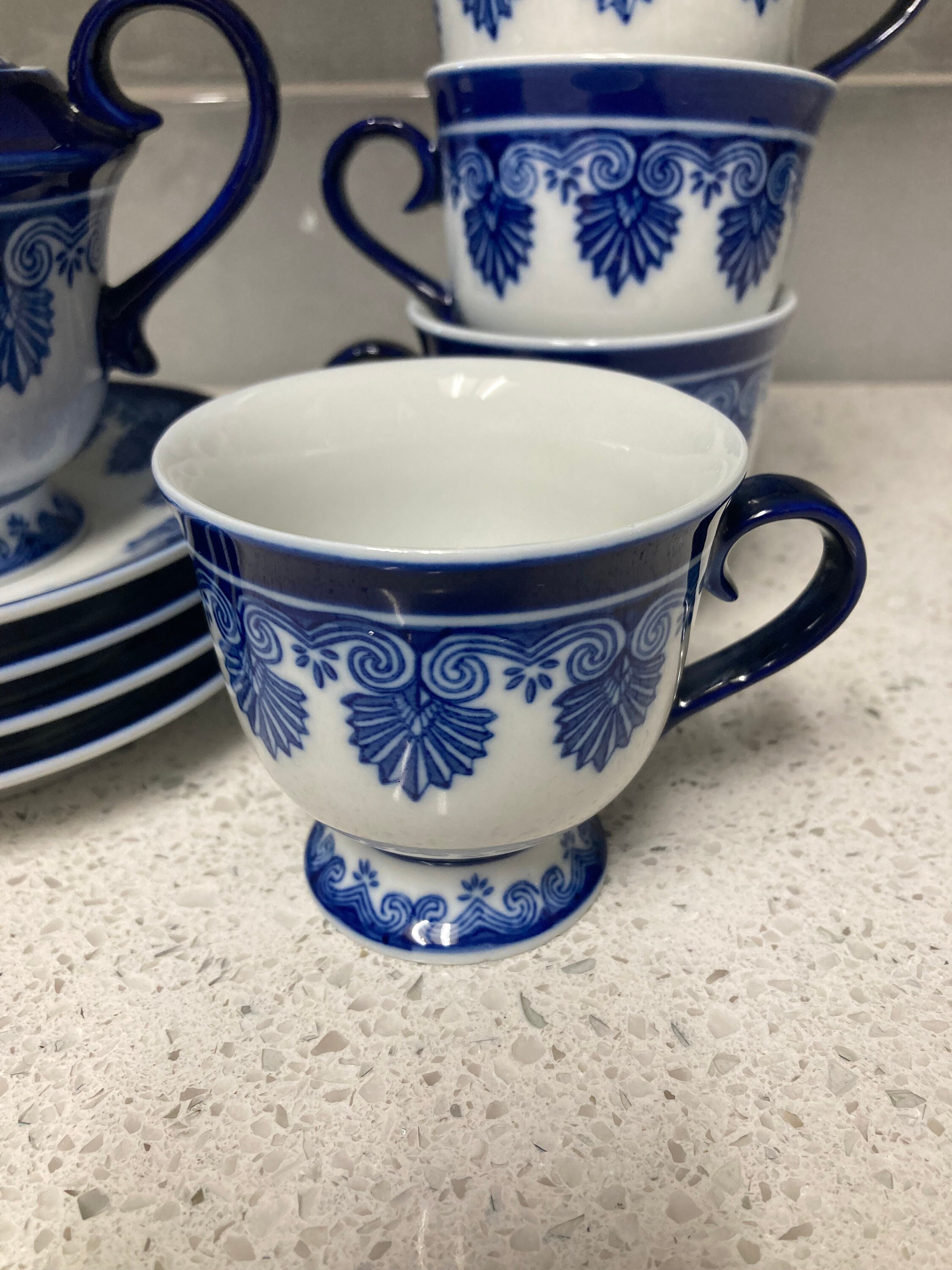 Bombay China Tea Set & Sugar Bowl With Lid-set of 9 - Etsy