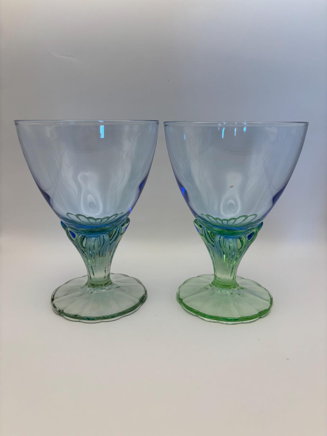 Bormioli Rocco Bahia Blue Green Italian Glasses-set OF 2 - Etsy