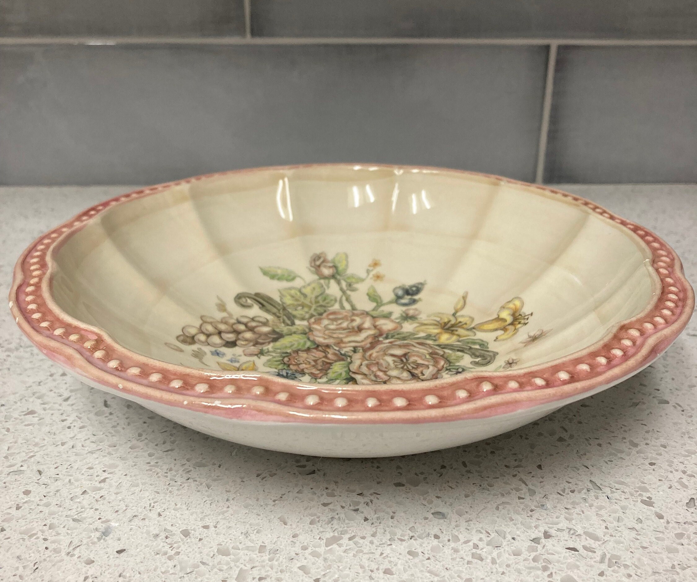 Italian Ceramica Due Torri per Alimenti in Floral/fruit Design Bowl - Etsy