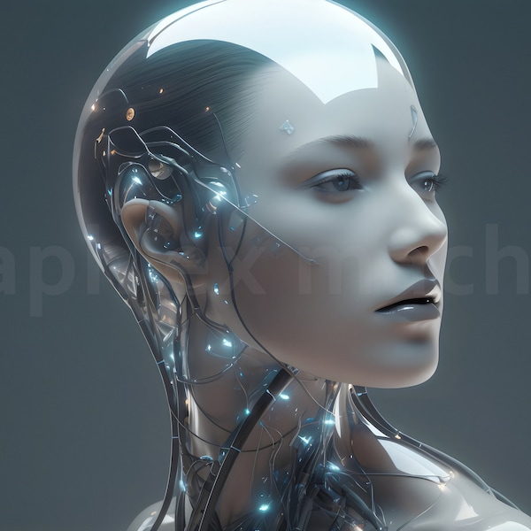 Beautiful Female Cyborg Art - Etsy