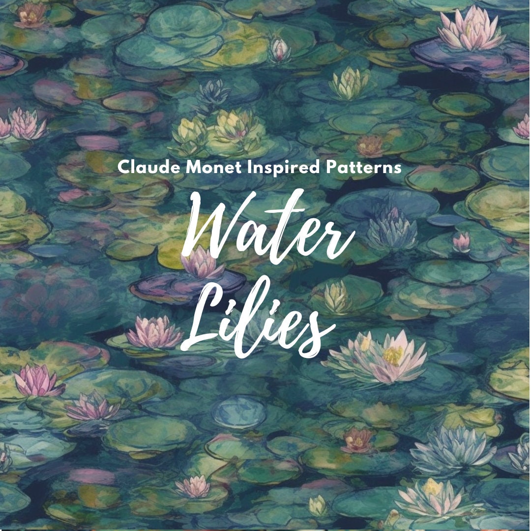 Claude Monet Inspired Patterns - Pack of 4 Digital Seamless Pattern ...