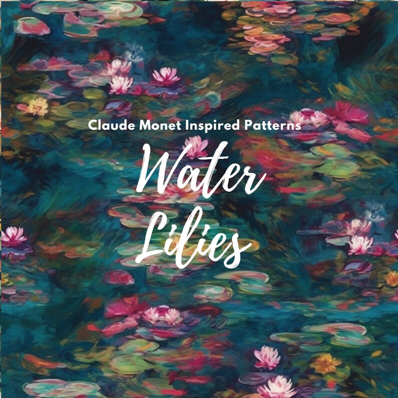 Claude Monet Inspired Patterns - Pack of 4 Digital Seamless Pattern ...