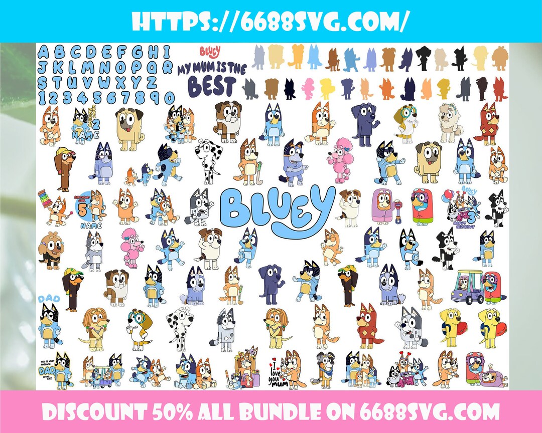 Bundle Bluey Dog Svg Png Bluey SVG Bluey PNG Bluey Vector - Etsy