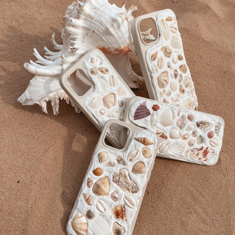 Shades of Brown: Handmade Shell Cell Phone Case/ Seashell Cell Phone ...