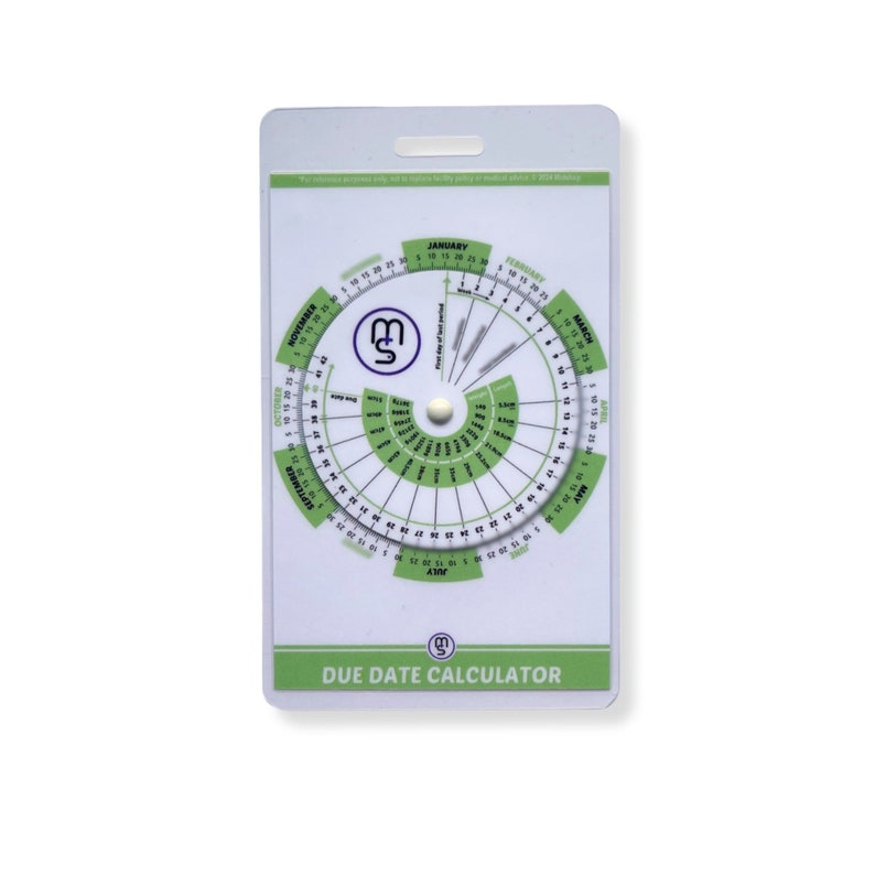 Pregnancy Due Date Calculator Wheel | Midwifery Reference Card, Badge ...