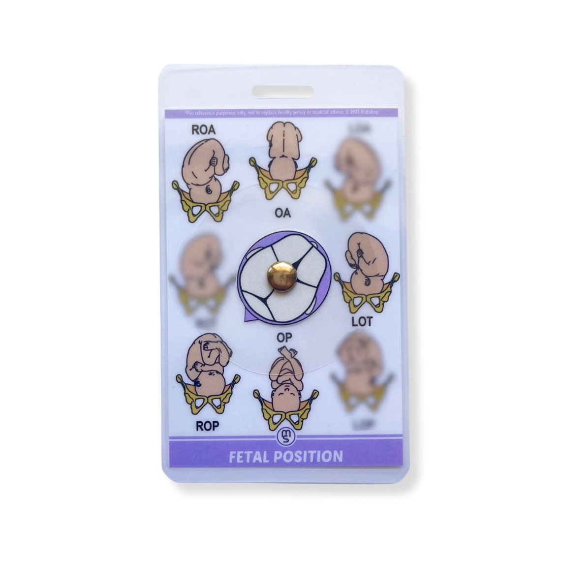 Fetal Position Wheel Tool | Midwifery Reference Card, Badge Card ...