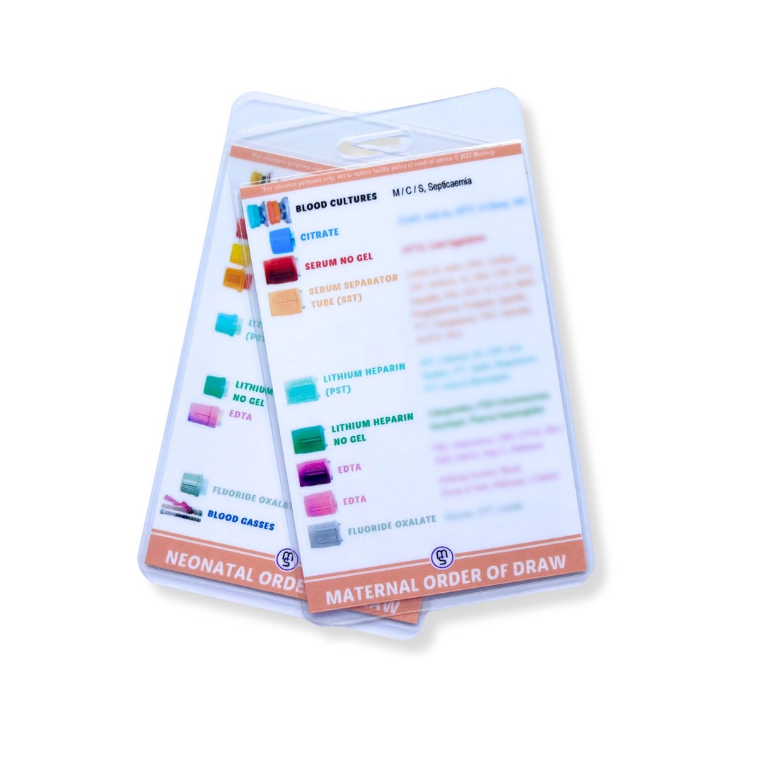 Maternal & Neonatal Order of Draw Reference Card | Midwifery Reference ...