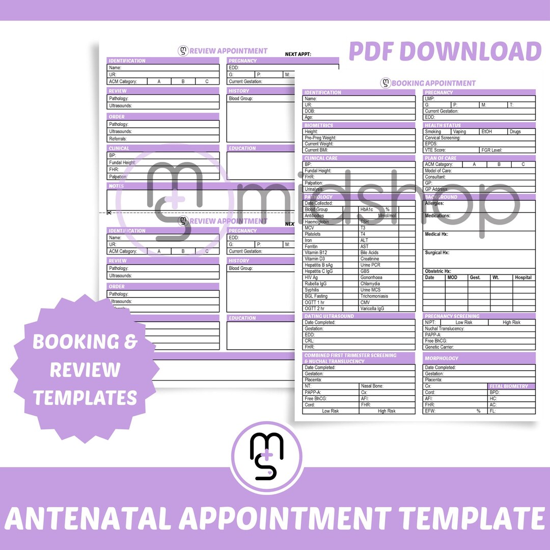 Antenatal Appointment Templates | Midwife Review Template, Midwife ...