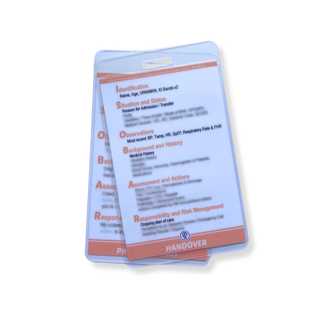 Midwifery Handover & Phone Consult Template | Midwifery Reference Card ...