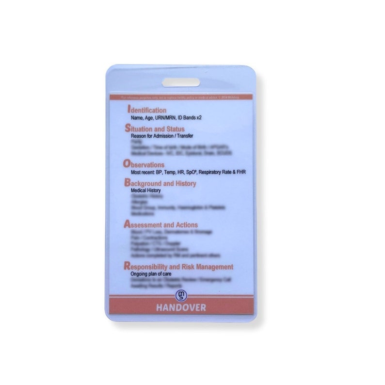 Midwifery Handover & Phone Consult Template | Midwifery Reference Card ...