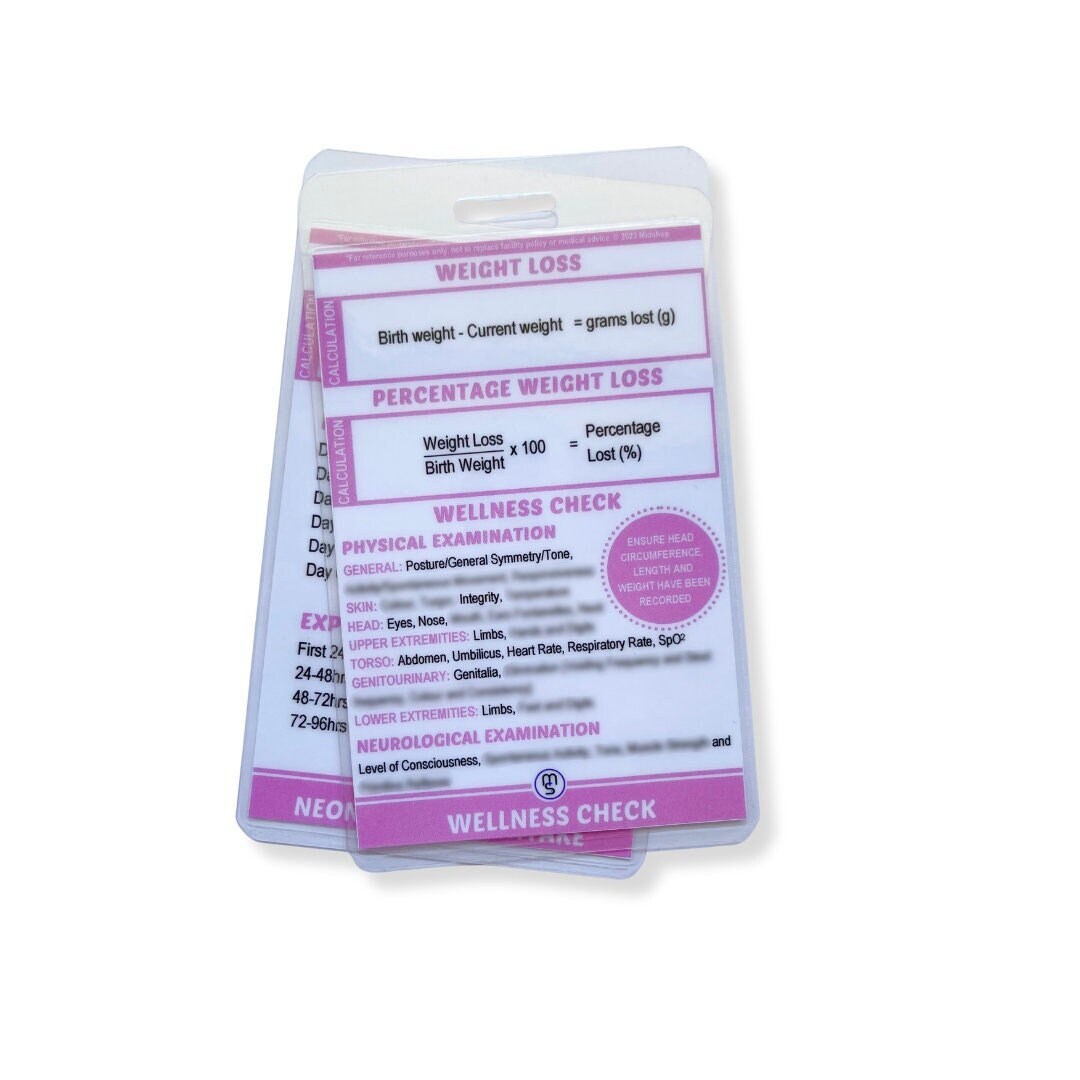 Neonatal Fluid Intake & Wellness Check | Midwifery Reference Card ...