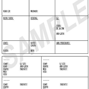 NICU Report Sheet, Neonatal Nurse, NICU Brain, Baby Nurse Brain, PDF - Etsy