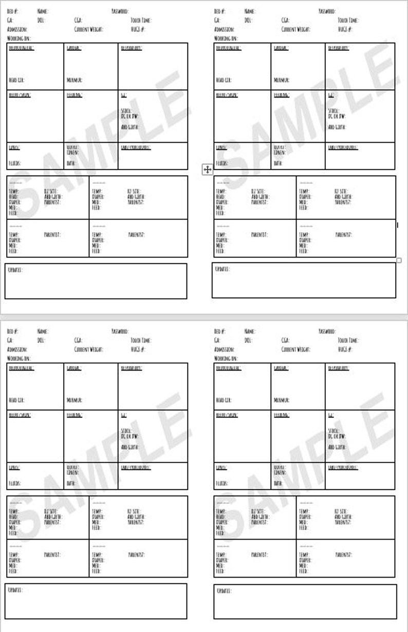 NICU Report Sheet, Neonatal Nurse, NICU Brain, Baby Nurse Brain, PDF - Etsy
