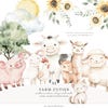 Watercolor Cute Farm Clipart Pack, Farm Animals Clipart, Farm Clipart ...