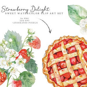 Watercolor Strawberry Delight Clipart, Strawberries Clip Art PNG ...