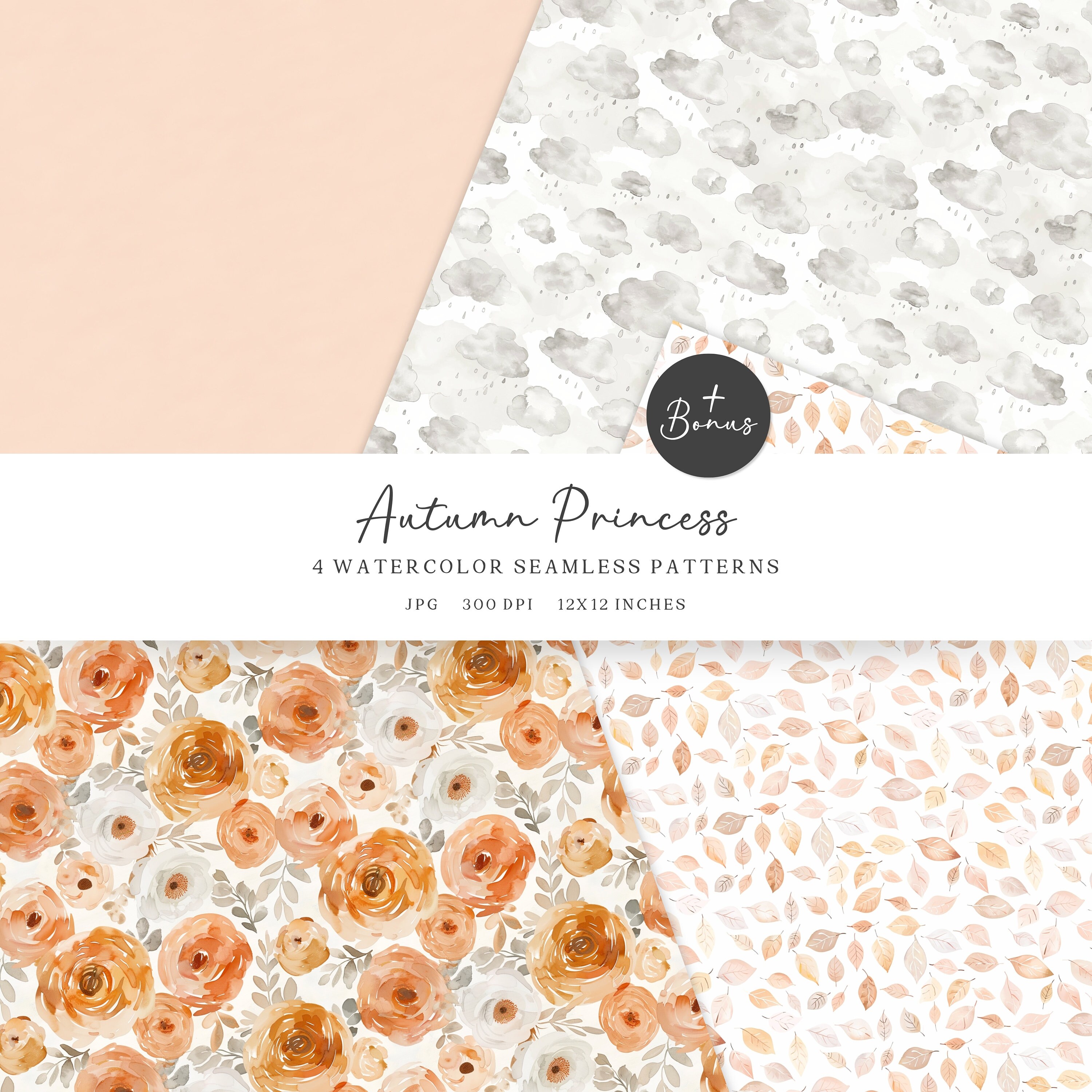 Watercolor Autumn Princess Clipart, Fall Princess Clip Art, Unicorn Clipart, Pony, Clipart for ...