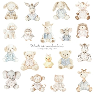 Watercolor Petit Playroom Clipart Set, Grandmillennial Toys PNG, Cute ...