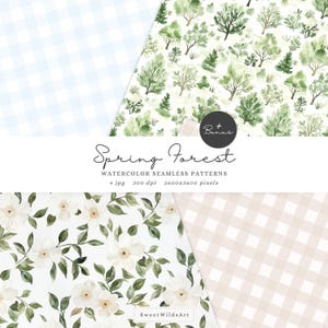 Watercolor Spring Forest Clipart, Cute Woodland PNG, Baby Animal ...
