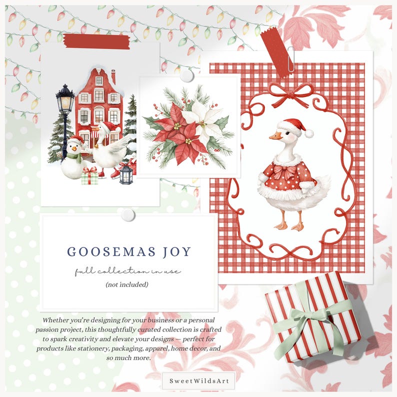 Watercolor Christmas Goose Clipart, Cute Silly Christmas Goose PNG ...