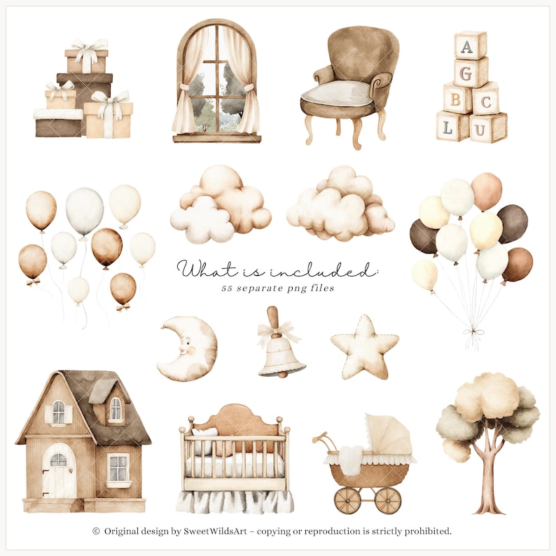 Watercolor Tiny Moments Clipart Set, Plush Toys PNG, Baby Animals Clip ...