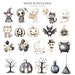 Watercolor Cute Halloween Clipart Bundle, Neutral Pastel Spooky Clip ...