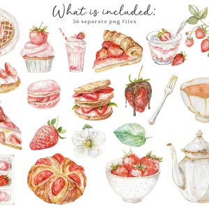 Watercolor Strawberry Delight Clipart, Strawberries Clip Art PNG ...