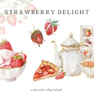 Watercolor Strawberry Delight Clipart, Strawberries Clip Art PNG ...