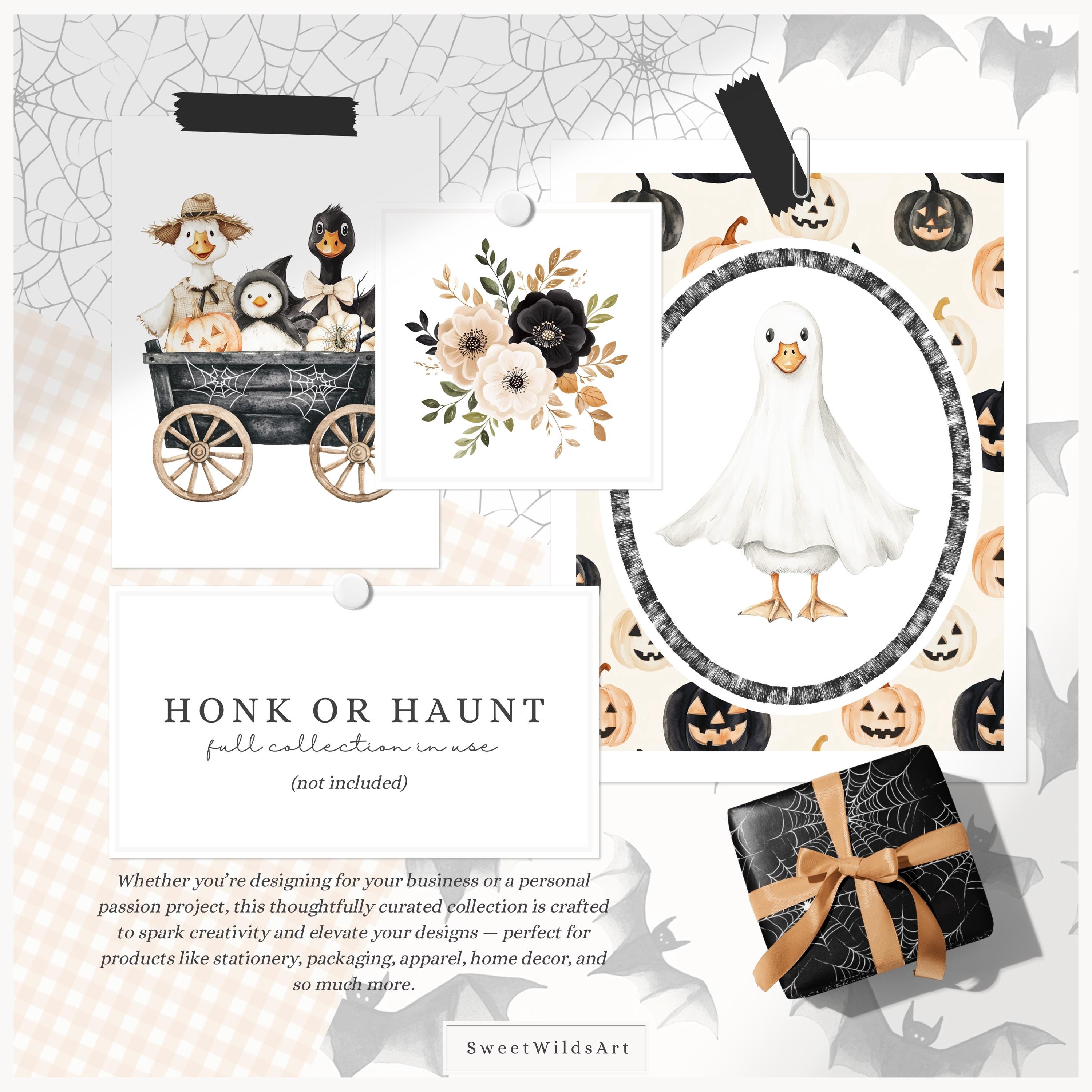 Watercolor Halloween Goose Clipart Set, Spooky Animals PNG (digital ...