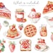 Watercolor Strawberry Delight Clipart, Strawberries Clip Art PNG ...