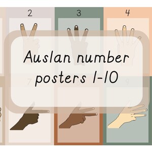 Auslan Numbers 1-10 Posters Boho Colour Scheme - Etsy Australia