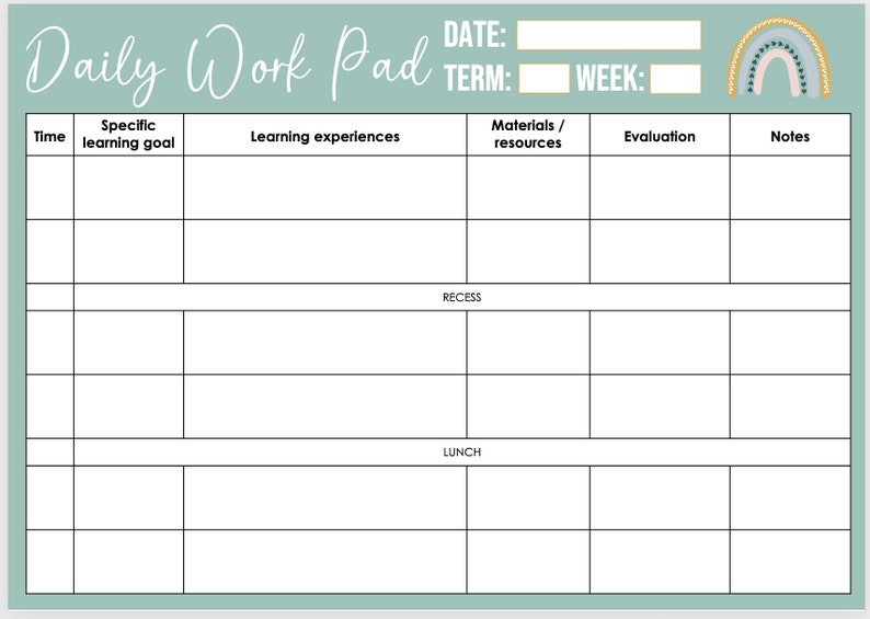 Daily Workpad Teacher Planner - Etsy