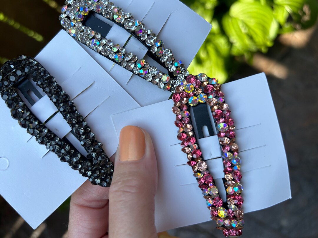 Rhinestone Hair Clip for Women, Formal Outfit Hair Accessory, Pink ...