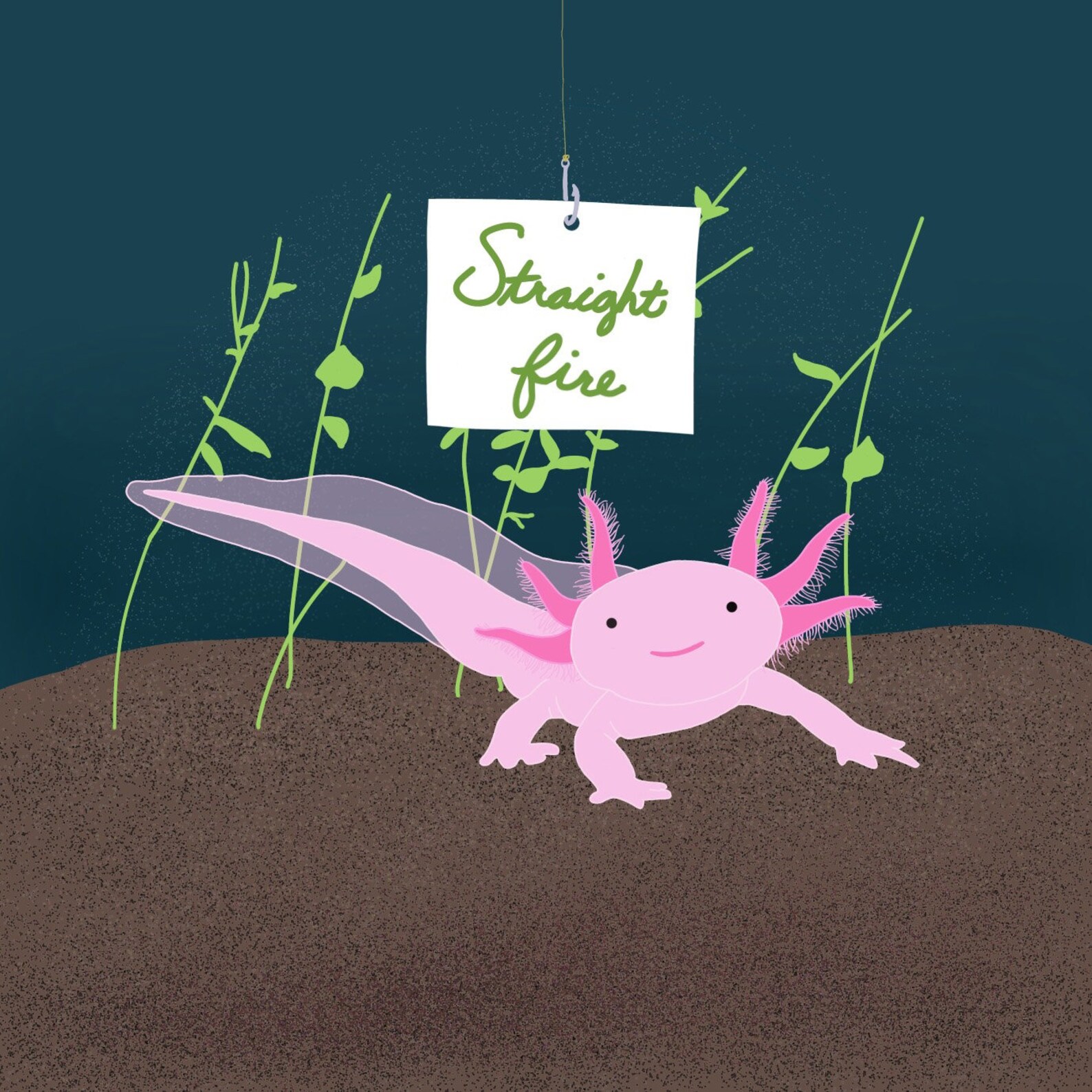 Straight Fire Axolotl Cross Stitch Pattern 250x250 - Etsy