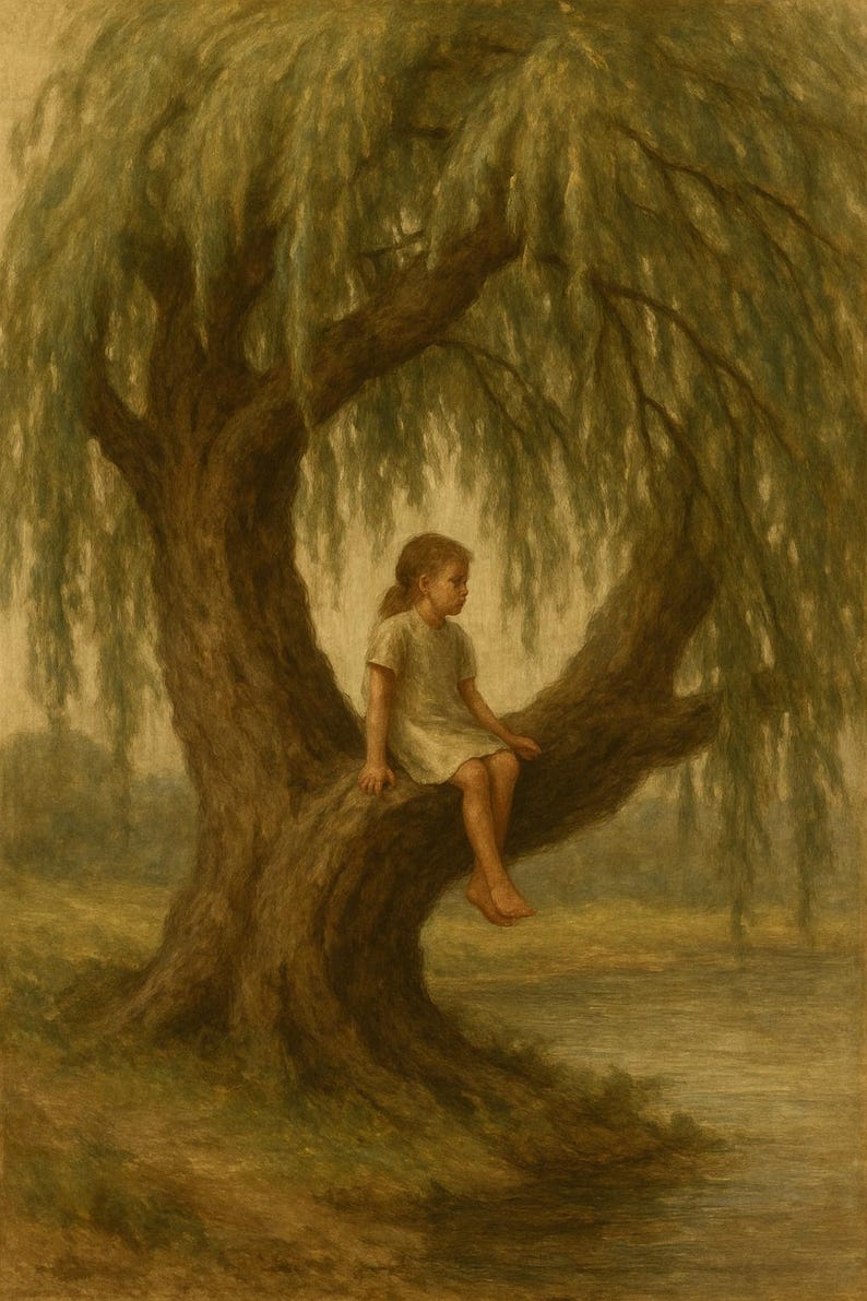 Dreamy Willow Tree Art Print – Digital Download, Whimsical Nature Wall ...