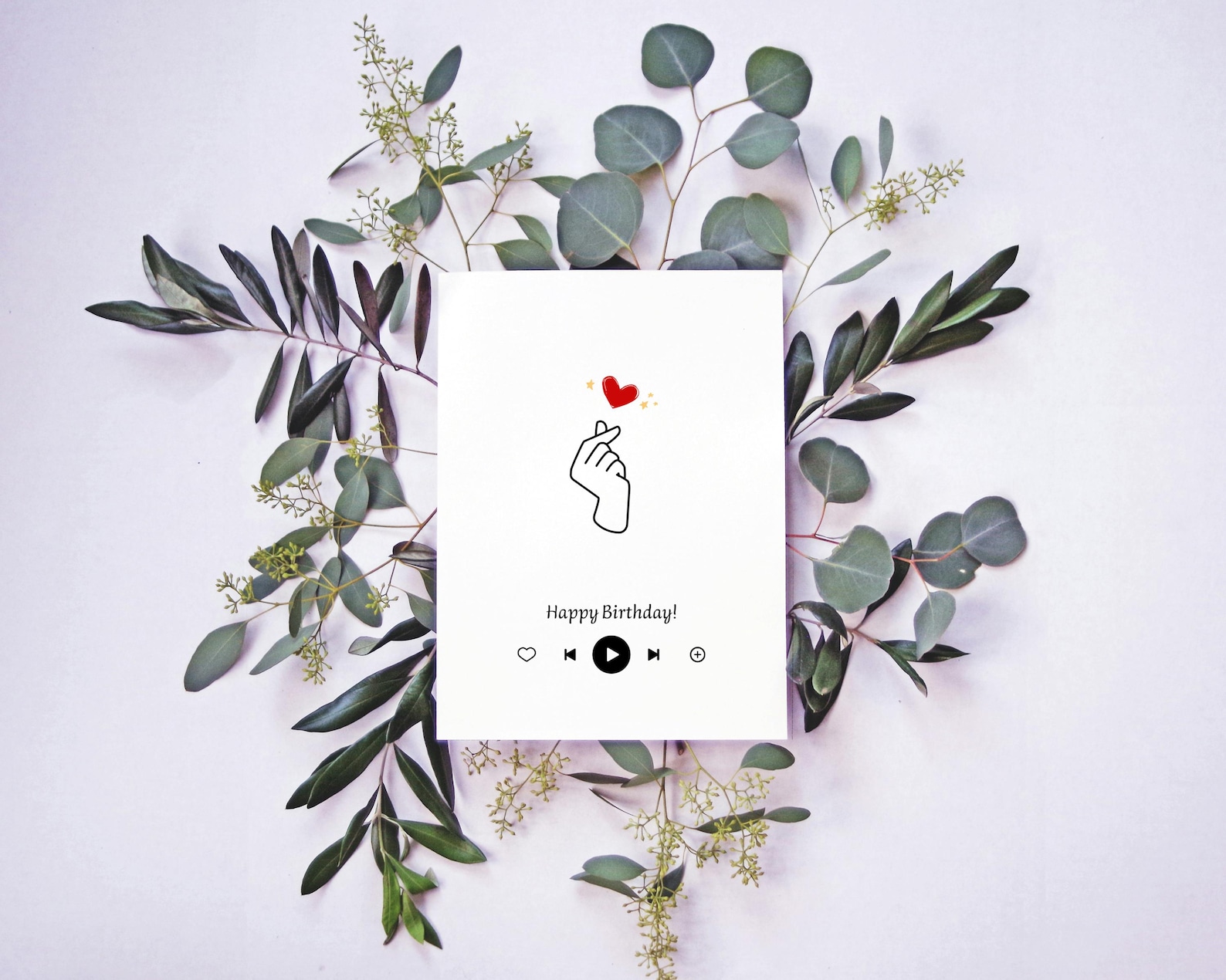 K-pop Birthday Card DIY Christmas Card Finger Heart Design Korean Pop ...