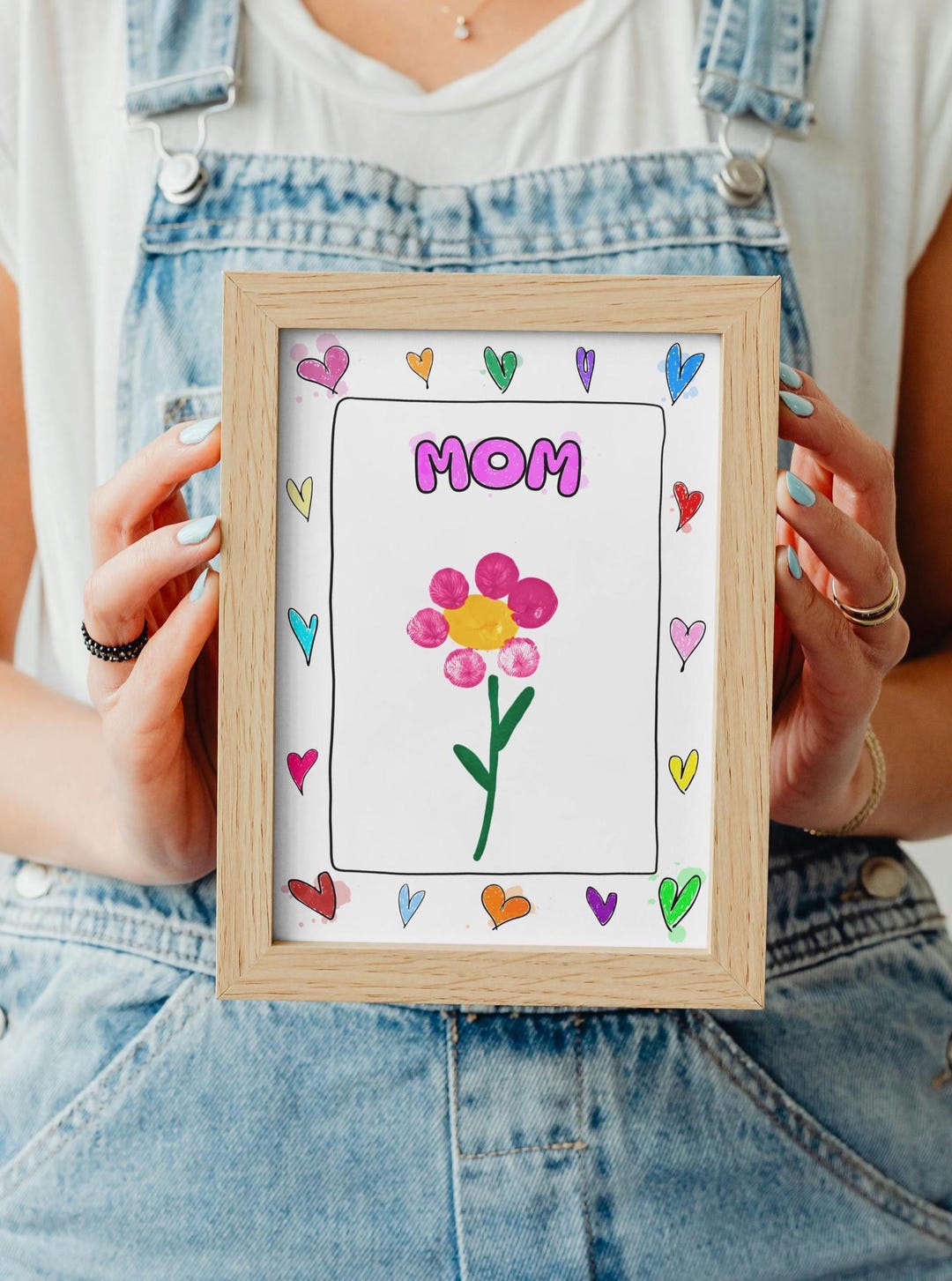 Mother’s Day Card for Kids to Color DIY Printable Flower Card for Mom ...