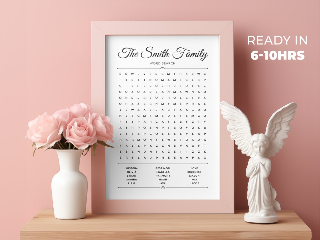 Custom Printable Word Search Poster Perfect Personalized Gift for ...