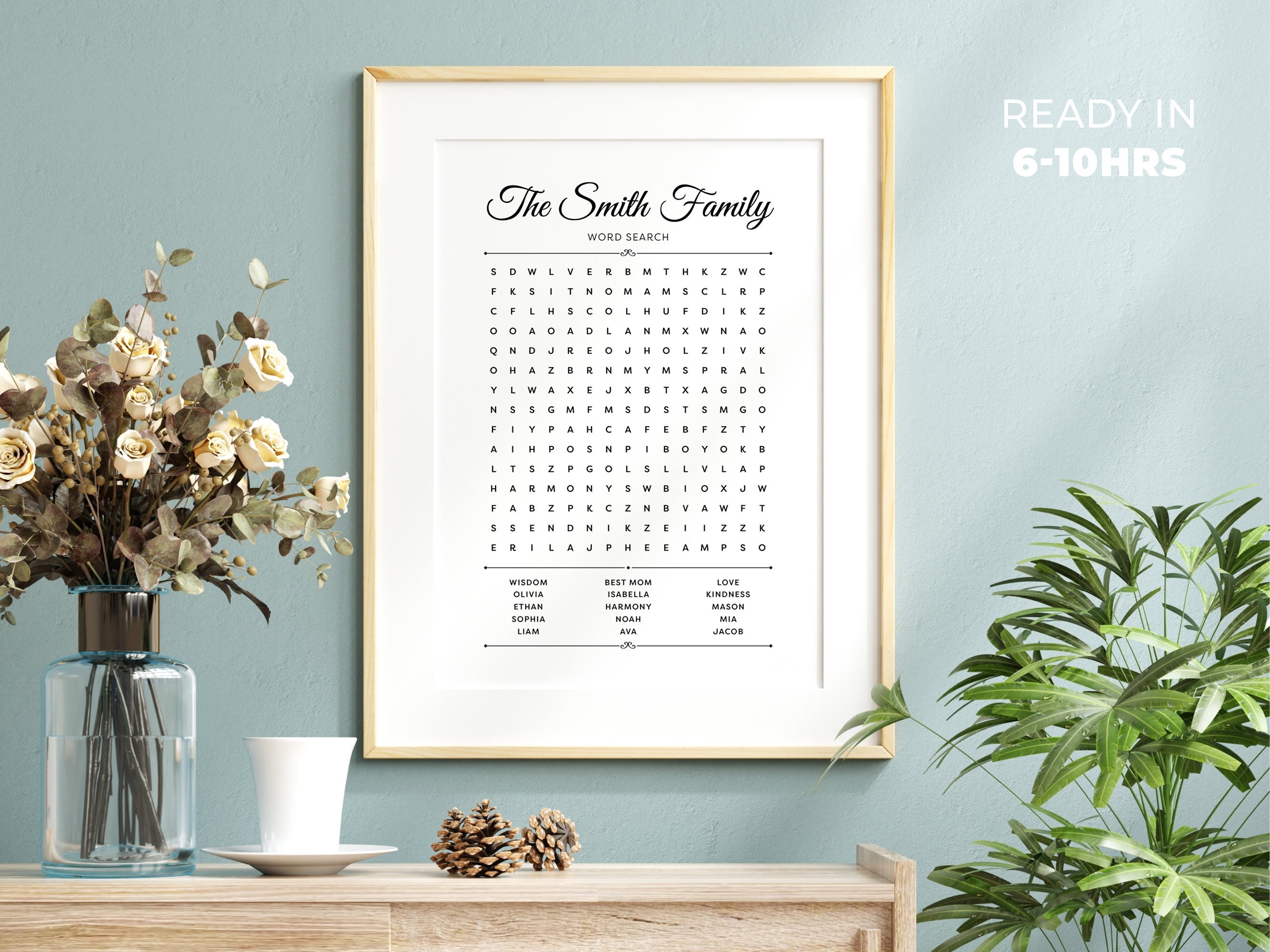 Custom Printable Word Search Poster Perfect Personalized Gift for ...