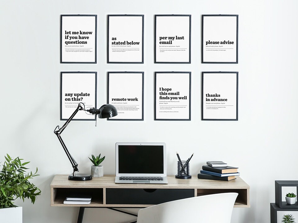 Funny Office Decor, 16 Printables Office Wall Art, Definition Prints ...